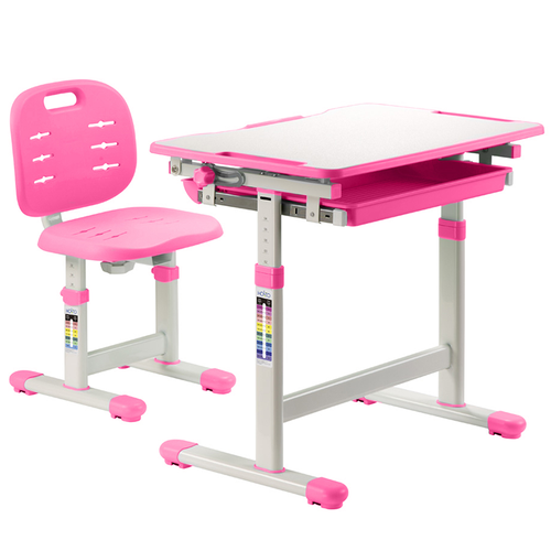 Растущий детский комплект: парта-трансформер и стул Set HOLTO-2 розовый