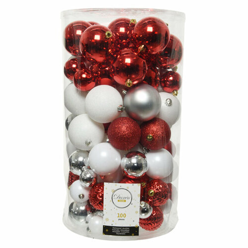 Kaemingk Набор пластиковых шаров Viva Grande: Зимняя ягода 4-8 см, 100 шт 029063