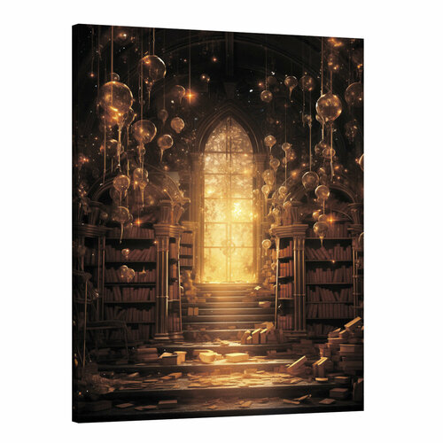 Интерьерная картина 50х70 "Мистическая библиотека"