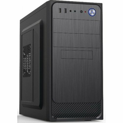 Корпус с блоком питания Foxline 450Вт. Сase Forza mATX, 450W, 2xUSB2.0, Black, w/o FAN, 12 cm fan PSU, power cord