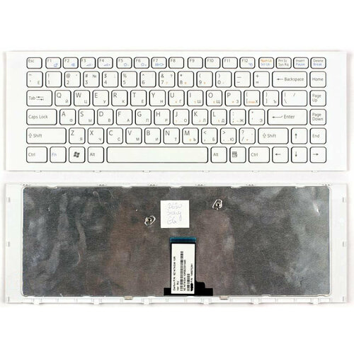 Клавиатура для Sony Vaio 148970261 белая с рамкой