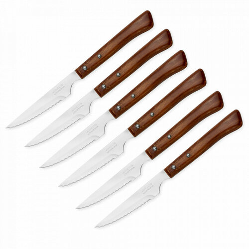 Набор столовых ножей для стейка, 6 штук, рукоять прессованное дерево 377600 Steak Knives
