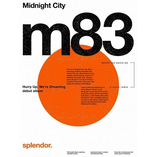 Плакат, постер на холсте M83-Midnight City/М83-Полуночный город. Размер 21 х 30 см