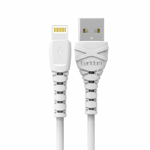 Кабель USB - 8 pin Earldom EC-132I, 0.2м, круглый, 2.4A, силикон, цвет: белый