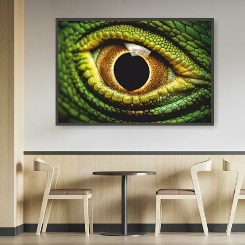 Постер Макро Зеленый Глаз Игуаны 50х40 см в тубусе ПолиЦентр