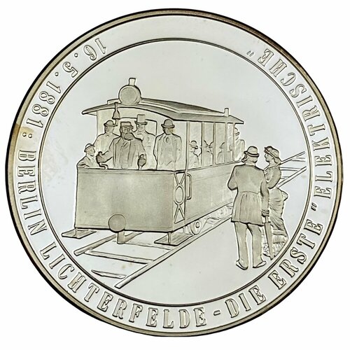 Германия, настольная памятная медаль "750 лет Берлину. Трамвай" 1987 г.