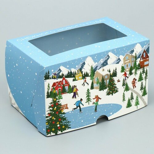 Коробка складная с двусторонним нанесением «Снежного Нового года», 16 х 10 х 10 см(5 шт.)
