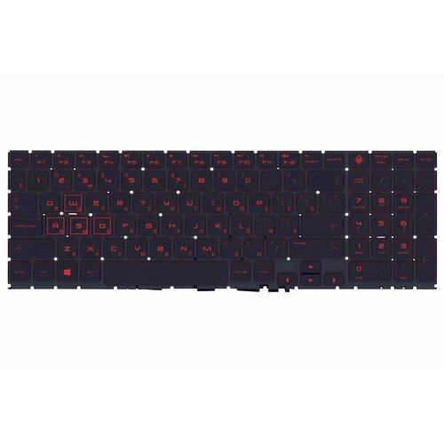 Клавиатура для HP Omen 15-dc0000ur ноутбука с красной подсветкой
