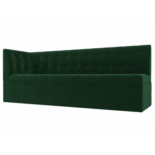 Кухонный диван Лига Диванов Бриз с углом слева Велюр Зеленый