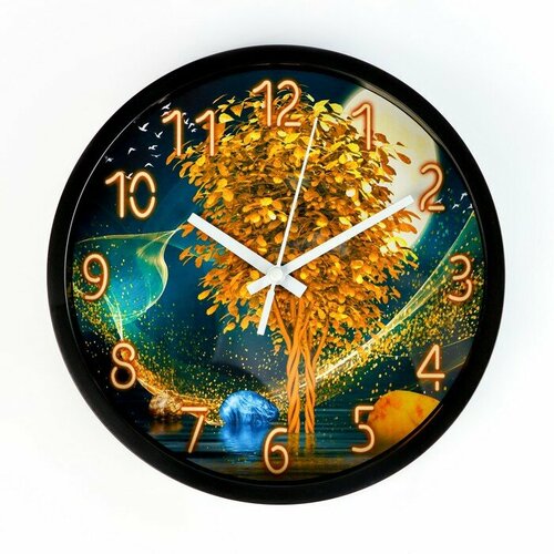 Часы настенные "Деревья", d-20 см, плавный ход