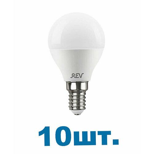 Лампа светодиодная REV 5 Вт E14 шар G45 2700К теплый белый свет 220 В матовая (10 шт.)