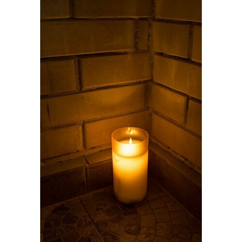 Восковая светодиодная свеча в стакане "Мэрил", имитация "живого" мерцающего пламени, колышуйся язычок, 15 см, Peha Magic