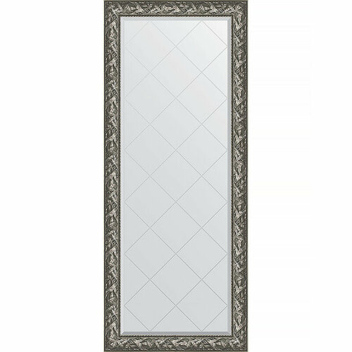 Зеркало Evoform Exclusive-G Floor 203х84 BY 6325 с гравировкой в багетной раме - Византия серебро 99 мм
