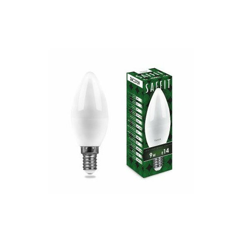 Светодиодная LED лампа Saffit свеча C37 E14 9W(810Lm) 4000K 4K матовая 100x37 SBC3709 55079 (упаковка 12 штук)