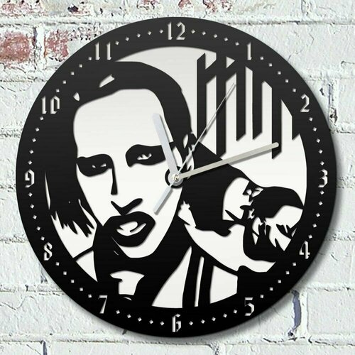 Настенные деревянные бесшумные часы Музыка Marilyn Manson - 2505