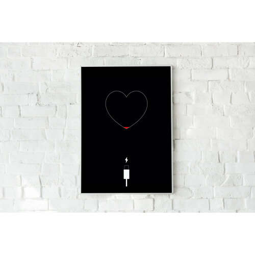 Плакат без рамы Минимализм/Love/ Плакат на стену 33х48 см / Постер формата А3+