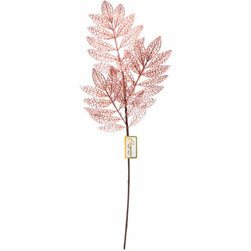 Ветка декоративная «Зимние листья» 85 см, Розовое золото