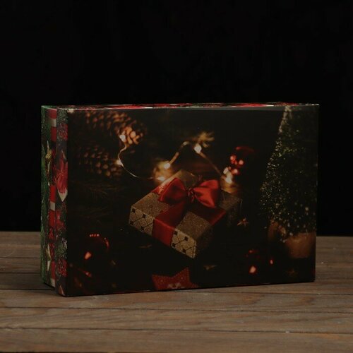 Коробка складная, крышка-дно,"Новогодний подарок" 30 х 20 х 9 см