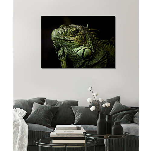 Картина -Игуана, зеленая игуана, ящерица (25) 50х70