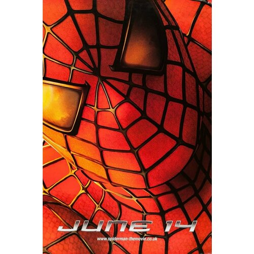 Плакат, постер на холсте Человек-паук (Spider-Man, 2002г). Размер 42 х 60 см