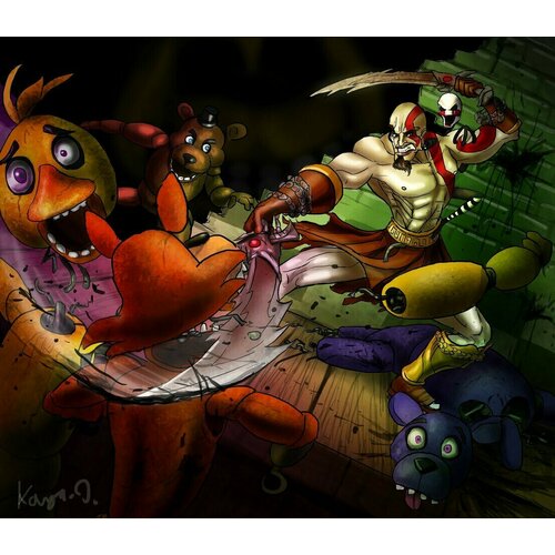 Плакат, постер на бумаге Five Nights at Freddys/Пять ночей у Фредди. Размер 30 на 42 см