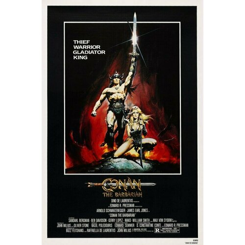 Плакат, постер на холсте Conan the Barbarian/Конан-варвар. Размер 60 х 84 см