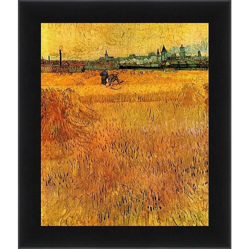 Плакат, постер на холсте Arles View from the Wheat Fields. Винсент Ван Гог. Размер 30 на 42 см