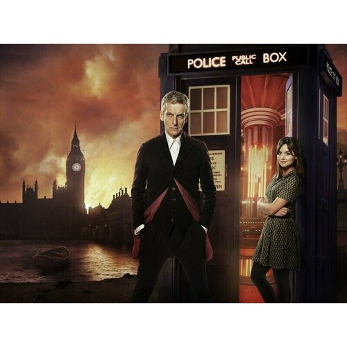 Плакат, постер на холсте Доктор Кто (Doctor Who), Грэм Харпер, Эрос Лин, Джеймс Стронг. Размер 42 х 60 см