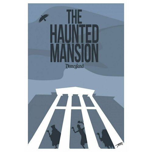 Плакат, постер на бумаге Disneyland: The Haunted Mansion/Диснейленд: Особняк с привидениями. Размер 21 х 30 см