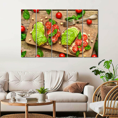 Модульная картина/Модульная картина на холсте/Модульная картина в подарок/тосты с авокадо-avocado toast125х80