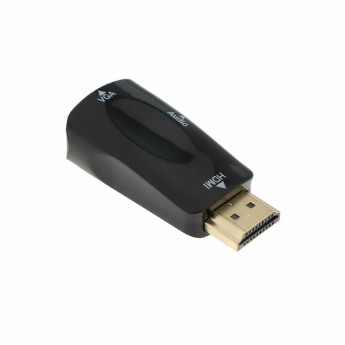 Переходник EX-HDMIM-VGAF-C, HDMI-VGA +AUX, чёрный