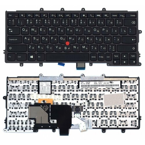 Клавиатура для ноутбука Lenovo ThinkPad X250S, Русская, черная без подсветки