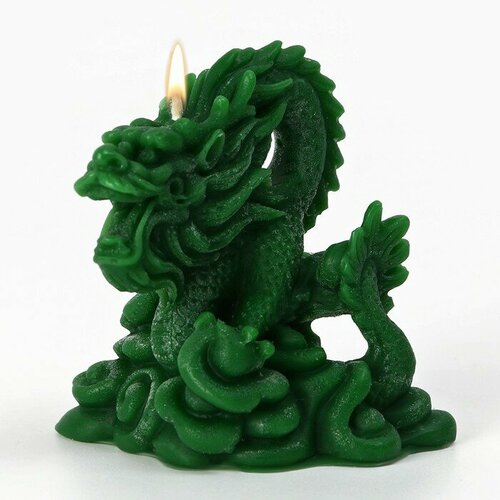 Свеча интерьерная "Дракон", зелёная, 10х5,5х8,5 см