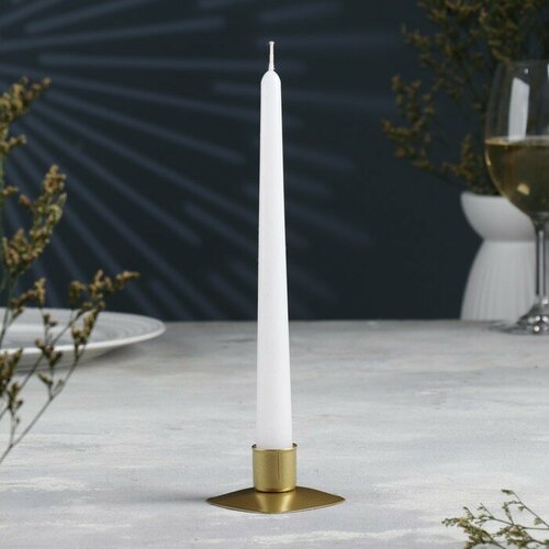 SUI Подсвечник "Квадрат" металл на одну свечу, 7х3 см, золотой