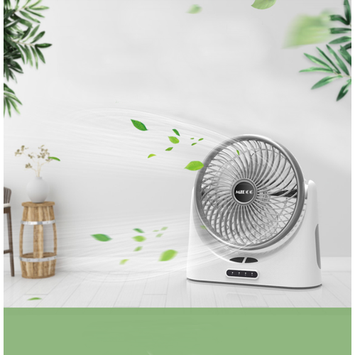 Мини-вентилятор MyPads компактный переносной напольный настольный мощный обдув для дома офиса машины в детскую комнату белого цвета
