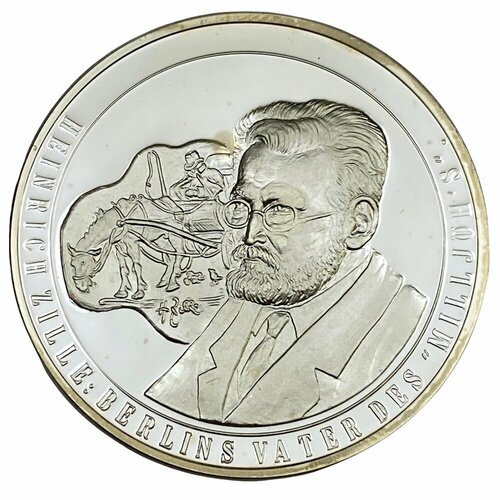 Германия, настольная памятная медаль "750 лет Берлину. Генрих Цилле" 1987 г.