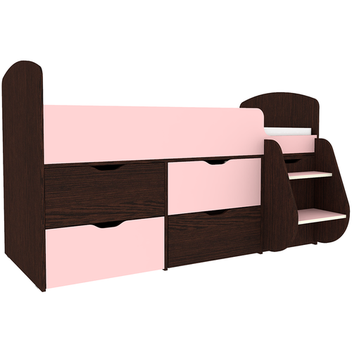 Кровать чердак Малыш 7 Венге Розовый