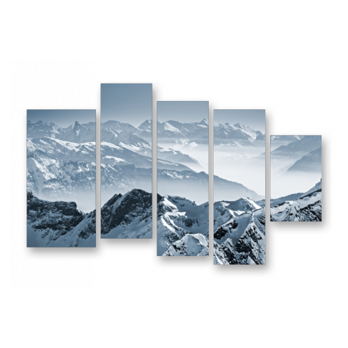 Модульная картина на холсте | Diva Kartina | Природа. Горы в снегу | 130X89 см