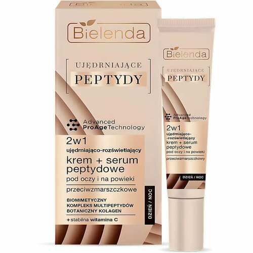 BIELENDA Firming Peptides 2в1 Подтягивающий крем против морщин + пептидная сыворотка под глаза и веки 15 мл