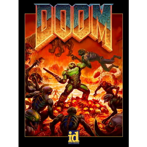Плакат, постер на бумаге Doom/Дум/игровые/игра/компьютерные герои персонажи. Размер 21 х 30 см