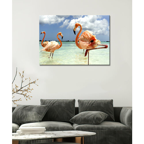 Картина/Фламинго/Розовый Фламинго/Фламинго в воде/ - Фламинго (10) 40х60
