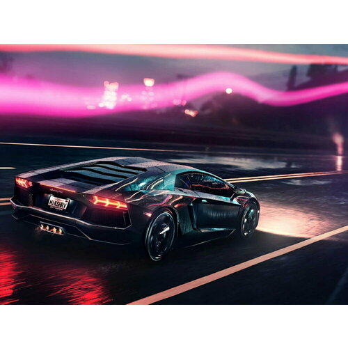Плакат, постер на холсте Lamborghini Aventador/Ламборджини Авентадор/авто/автомобиль/машина. Размер 21 х 30 см