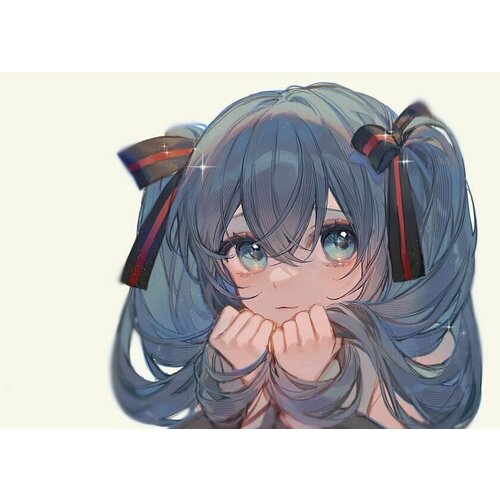 Плакат, постер на холсте Мику Хацунэ. Miku Hatsune. Размер 30 х 42 см