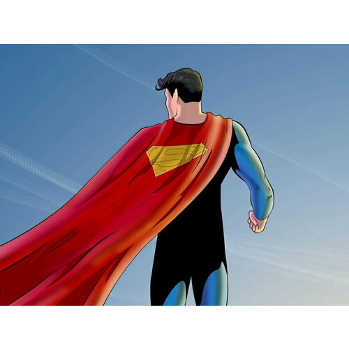 Плакат, постер на холсте Superman/Супермен/комиксы/мультфильмы. Размер 30 х 42 см