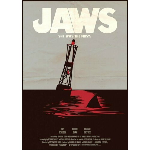 Плакат, постер на бумаге Jaws/Челюсти. Размер 30 х 42 см