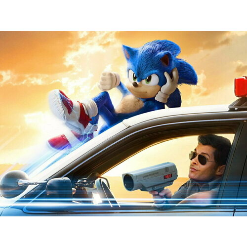 Плакат, постер на бумаге Sonic the Hedgehog/Соник в кино/комиксы/мультфильмы. Размер 60 х 84 см