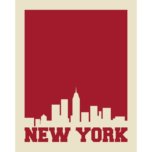 Плакат, постер на бумаге Красный Нью-Йорк. Размер 42 на 60 см