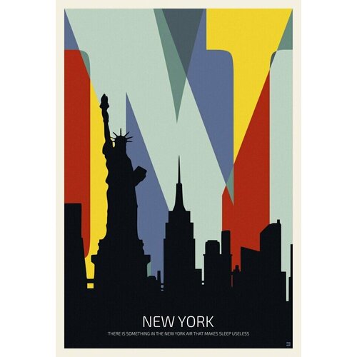 Плакат, постер на холсте New York/Нью-Йорк. Размер 60 на 84 см