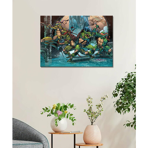 Интерьерная картина на холсте - Черепашки ниндзя под землёй 60х80