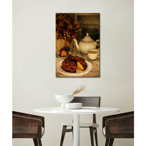 Картина/Картина на холсте для интерьера/Картина на стену/Картина для кухни/ -Кекс, чай 60х80